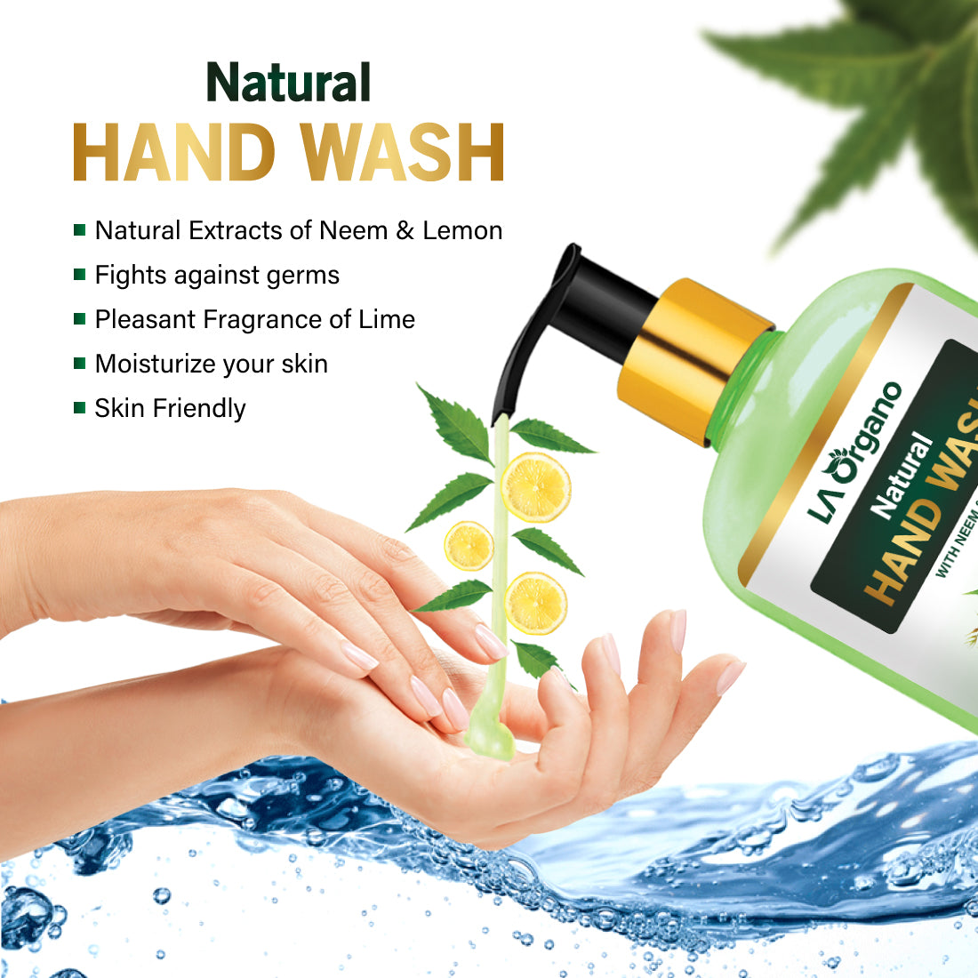 Natural Hand Wash With Neem & Lemon 200ml – LA Organo
